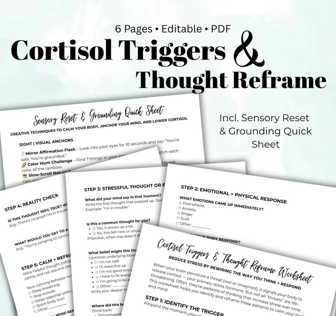 Stress Relief Grounding Toolkit: Cortisol Reset Exercises (PDF Download ...