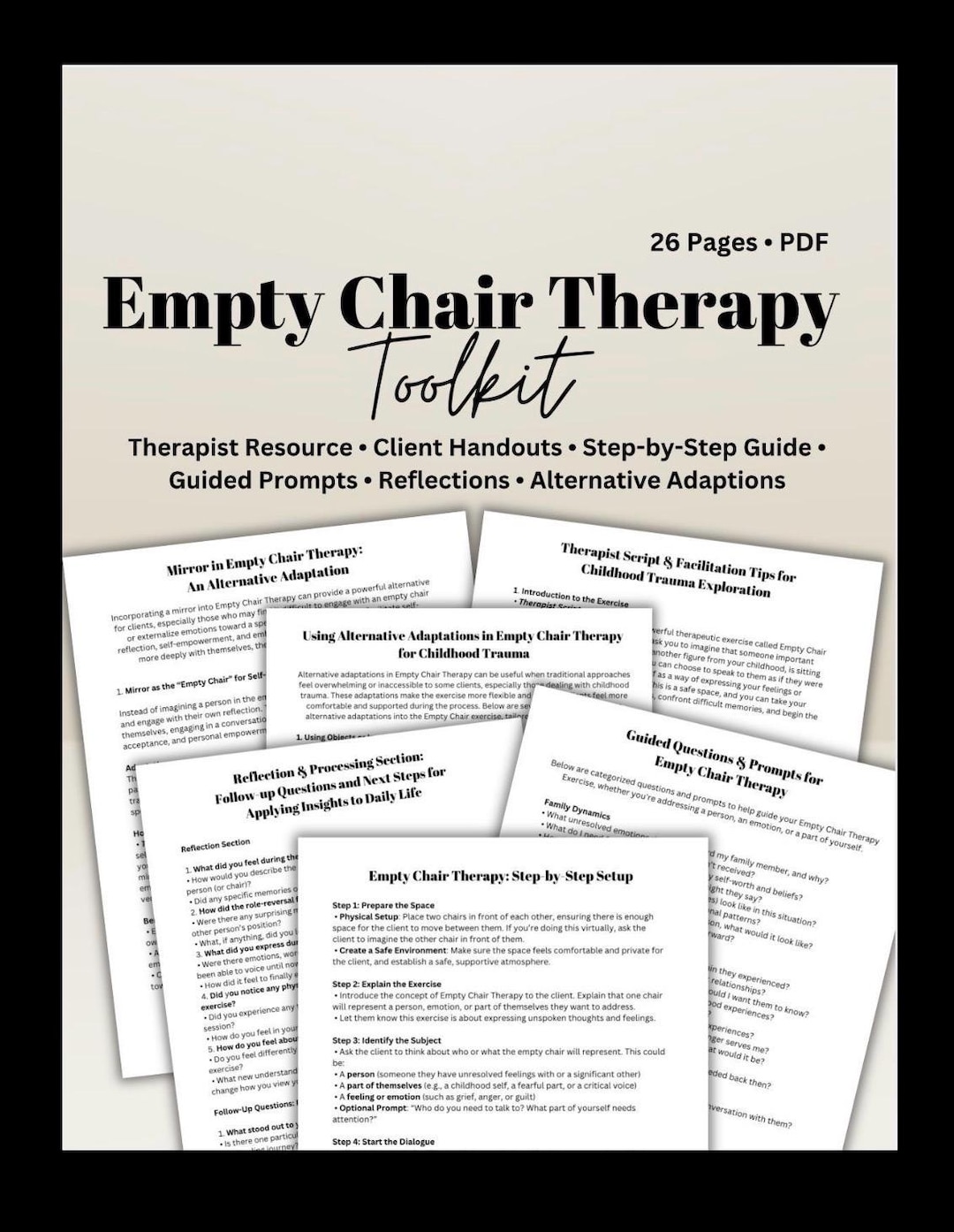 Empty Chair Therapy Toolkit: Guided Prompts & Exercises (PDF) - Etsy