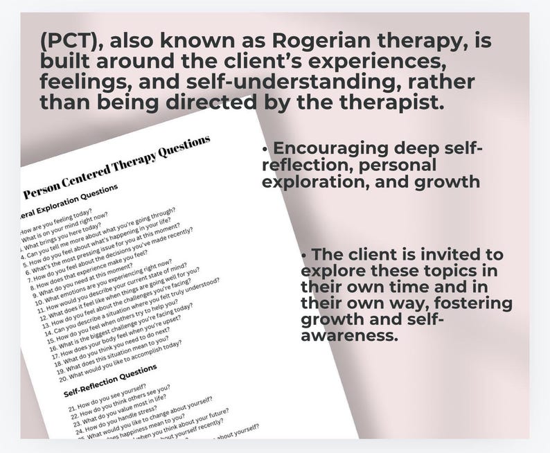 Person-centered Therapy Questions, Self-reflection Toolkit (PDF ...