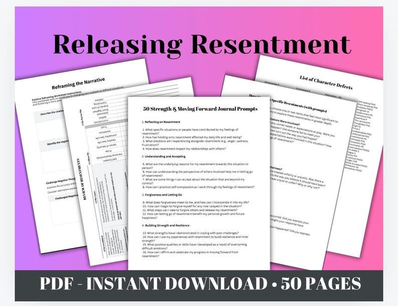 Letting Go of Resentment Workbook for Guided Exercises to Release ...