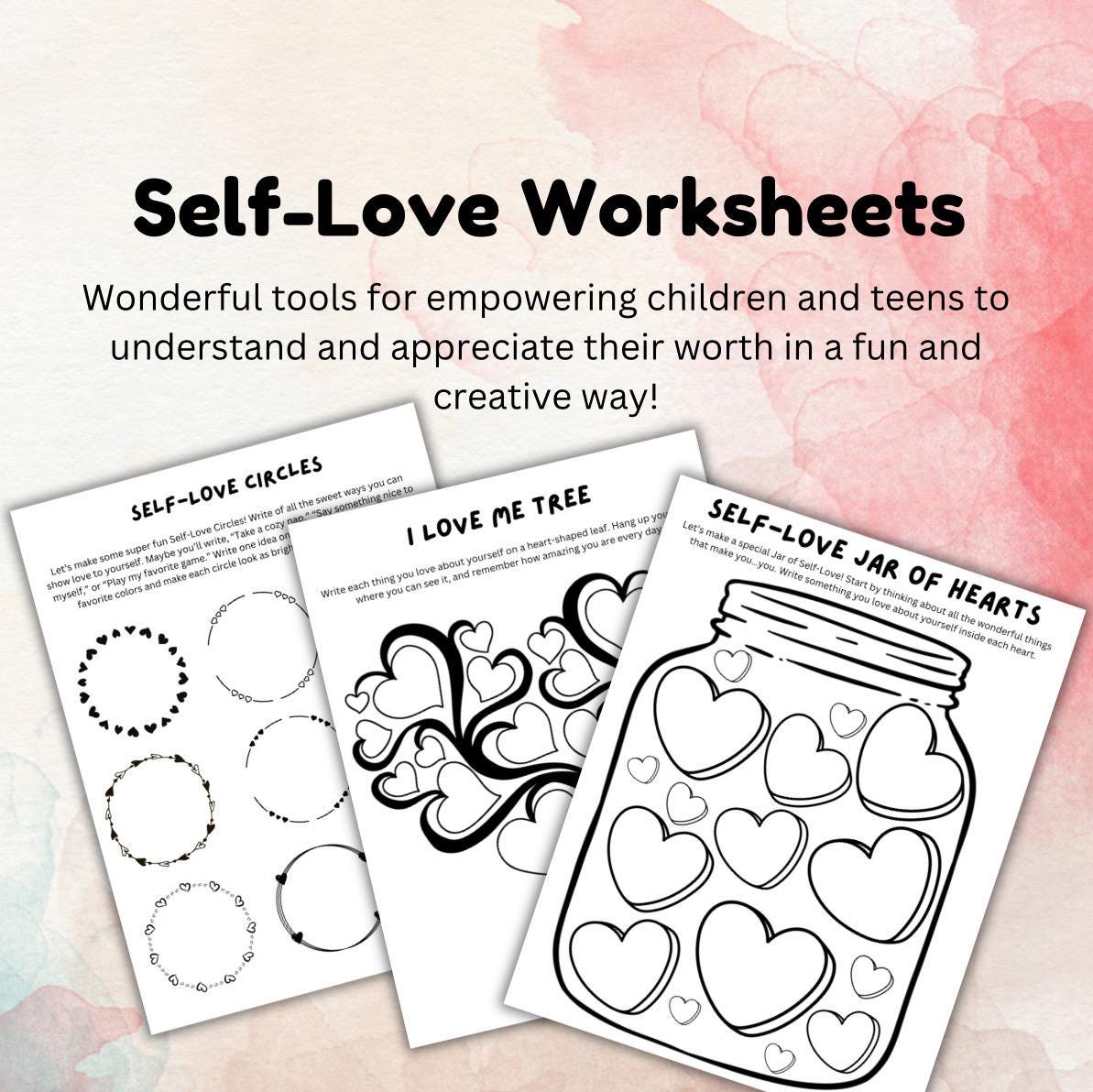 Children Self Love Confidence Worksheets for Kids and Teens Play ...