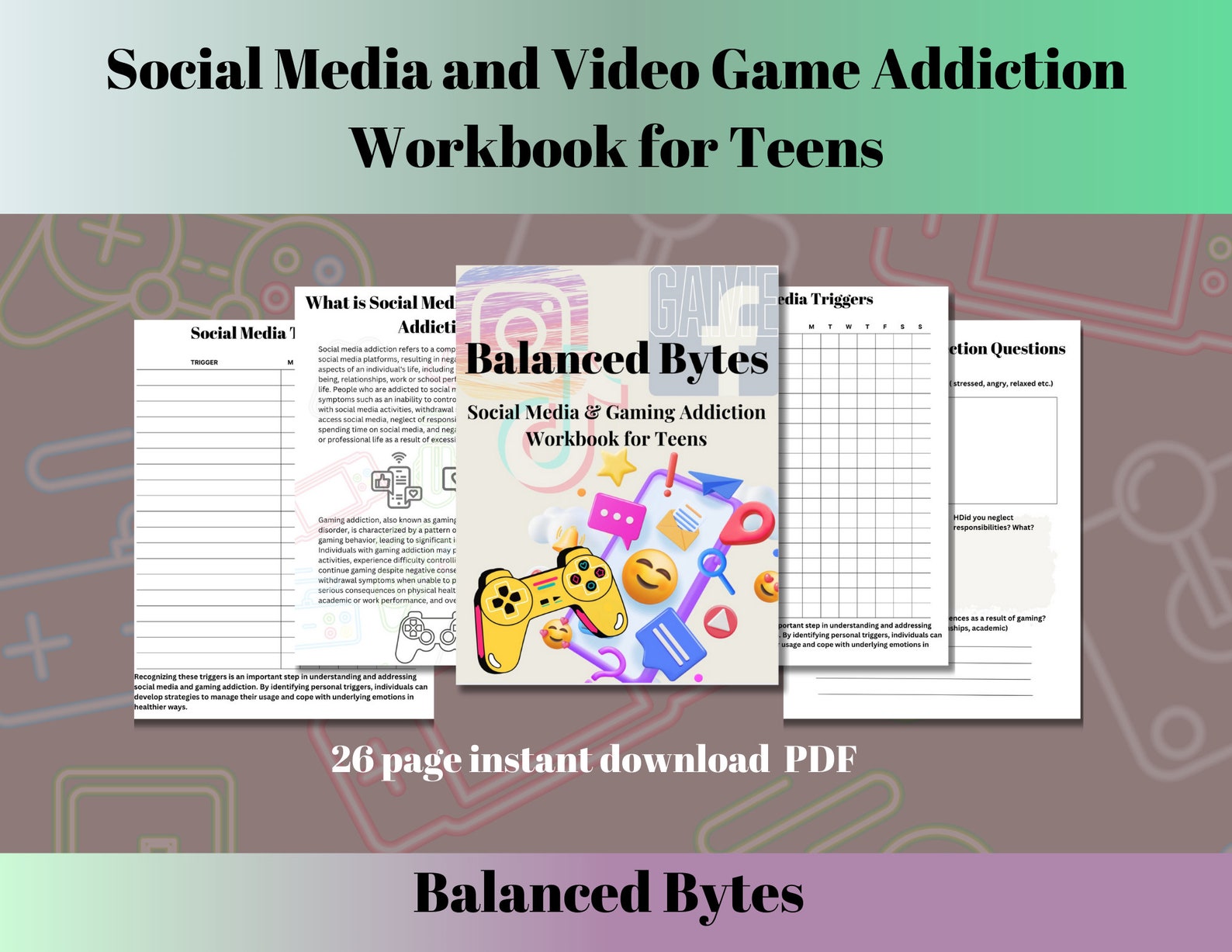 Device Addiction Screen Time Addiction Workbook for Teens With Internet ...