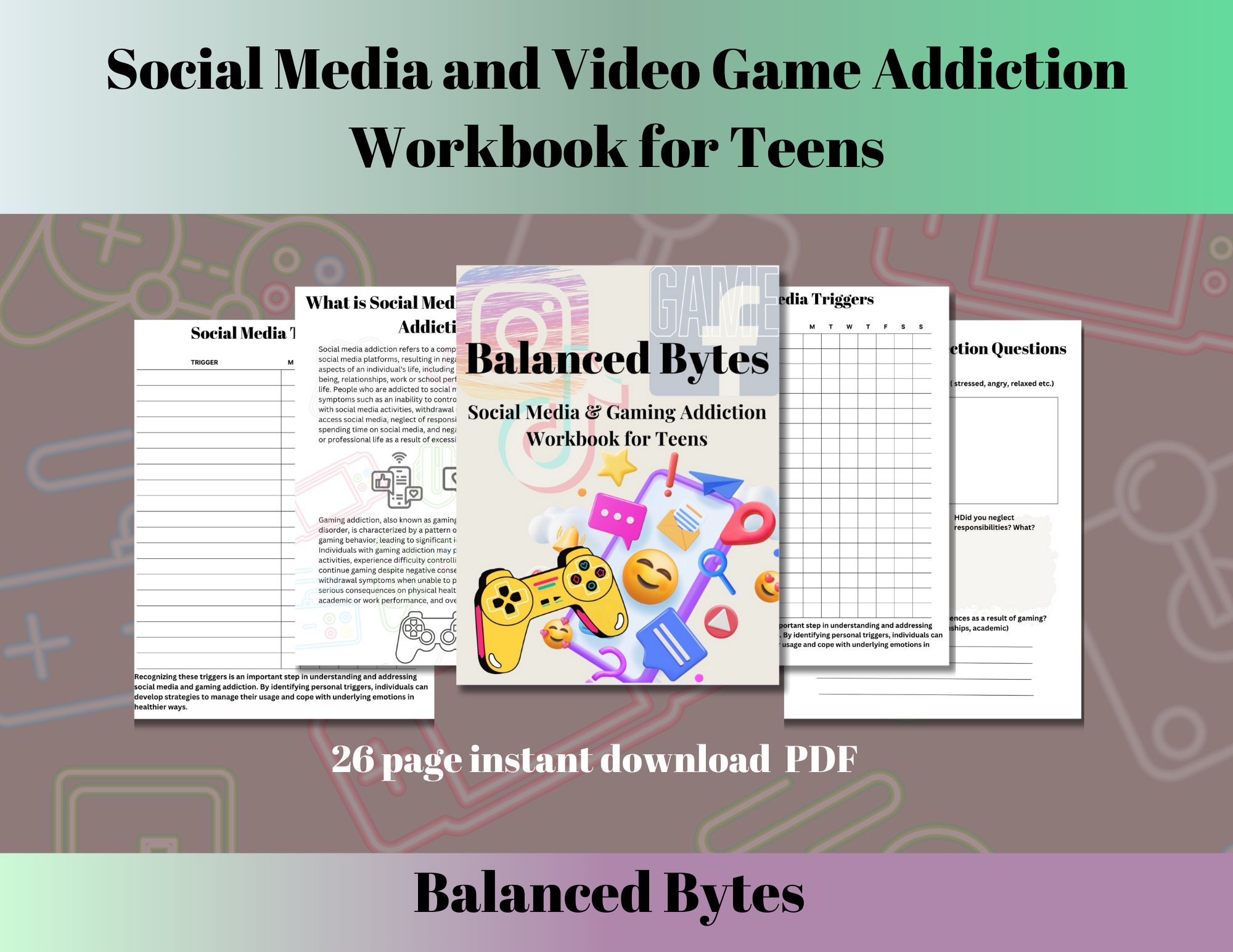 Device Addiction Screen Time Addiction Workbook for Teens With Internet ...