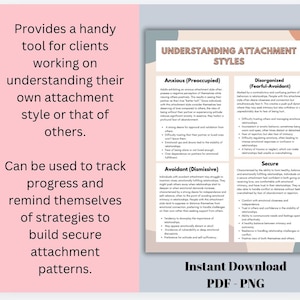 Understanding Attachment Styles Cheat Sheet Attachment Theory Handout ...