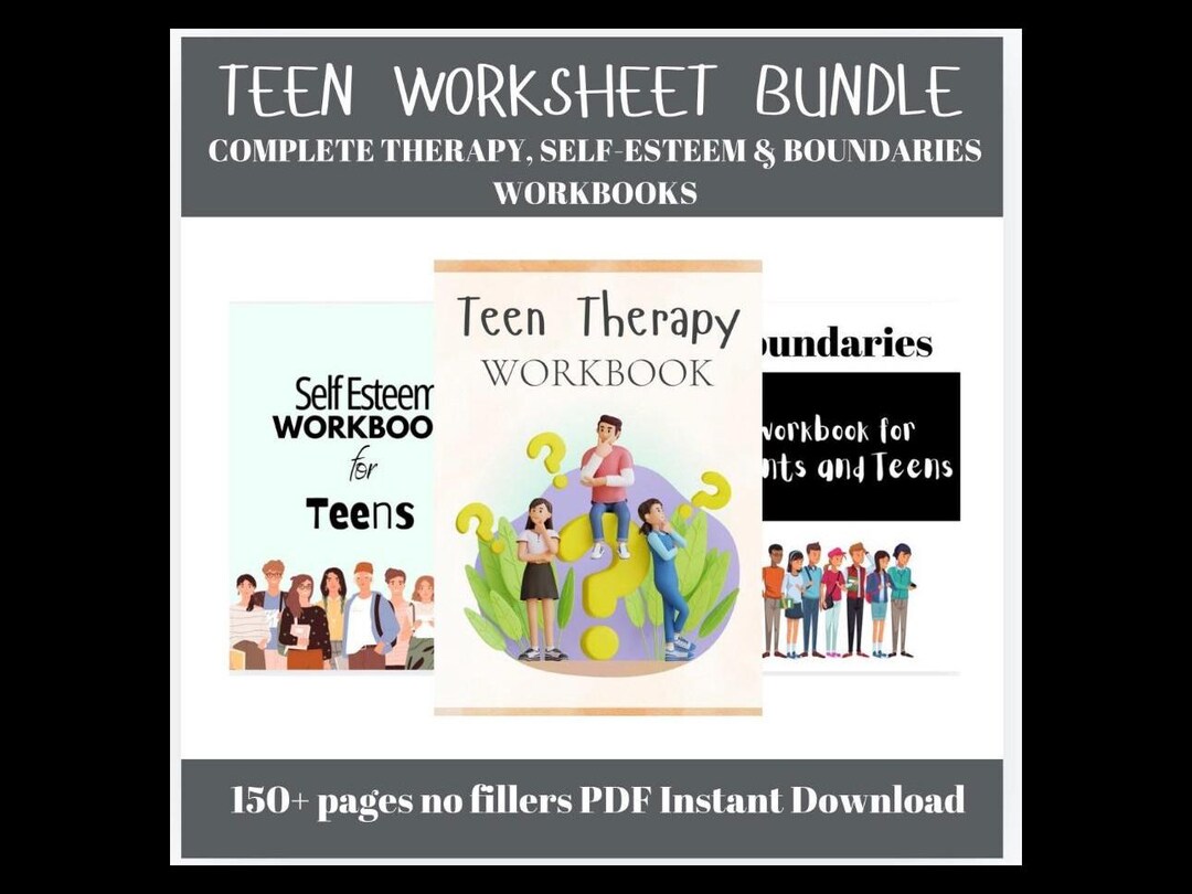 Teen Therapy Bundle Teenager Worksheets for Anxiety Therapy Tool Social ...