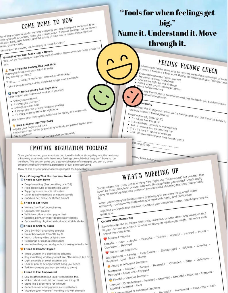 Feelings Workbook: Emotional Regulation & Coping Tools (PDF ...