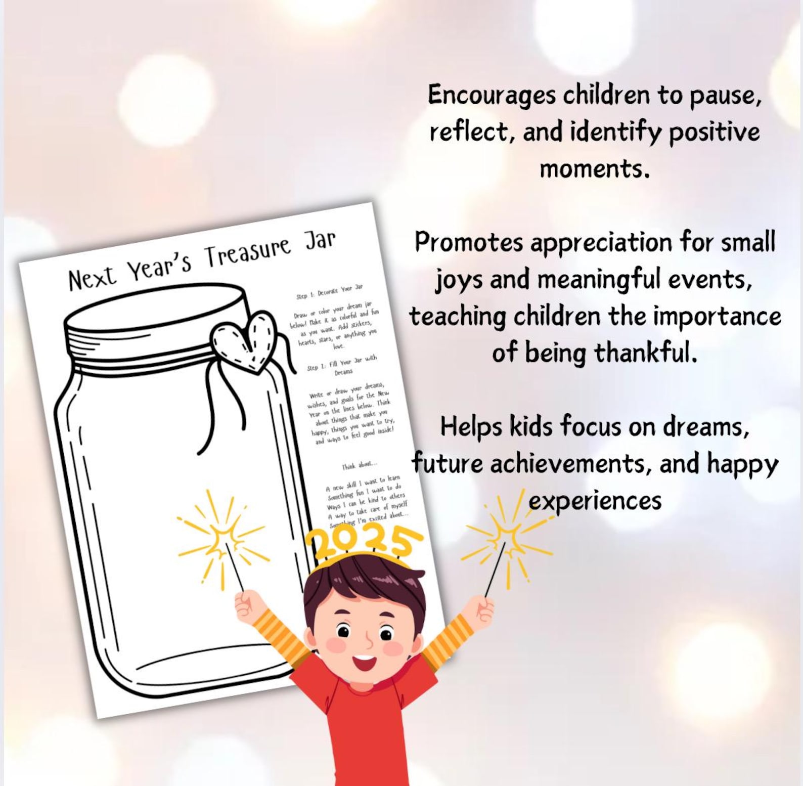 Kids New Year Intentions Worksheet: Treasure Jar Activity (PDF ...