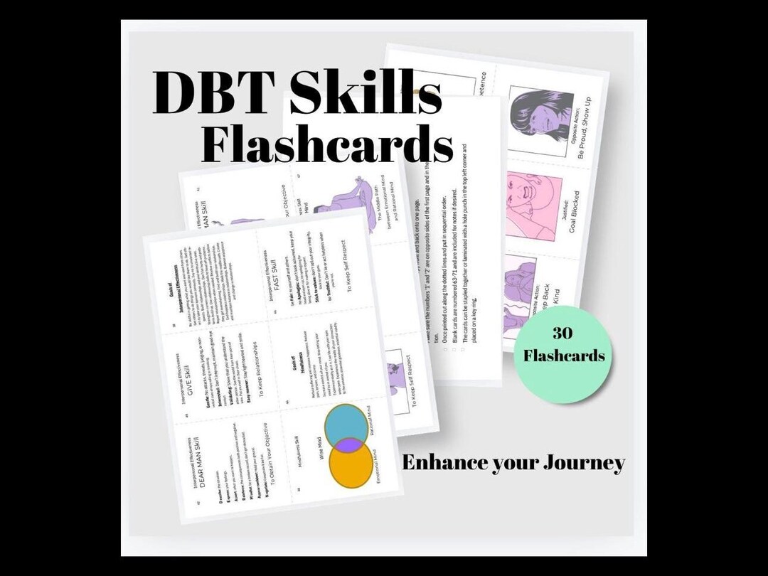 DBT Therapy Flashcards Therapy Tool Educational Teaching Aid Therapist ...