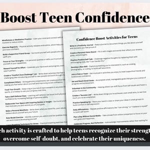 Teen Confidence Boost Activities Guide to Build Self Confidence in ...
