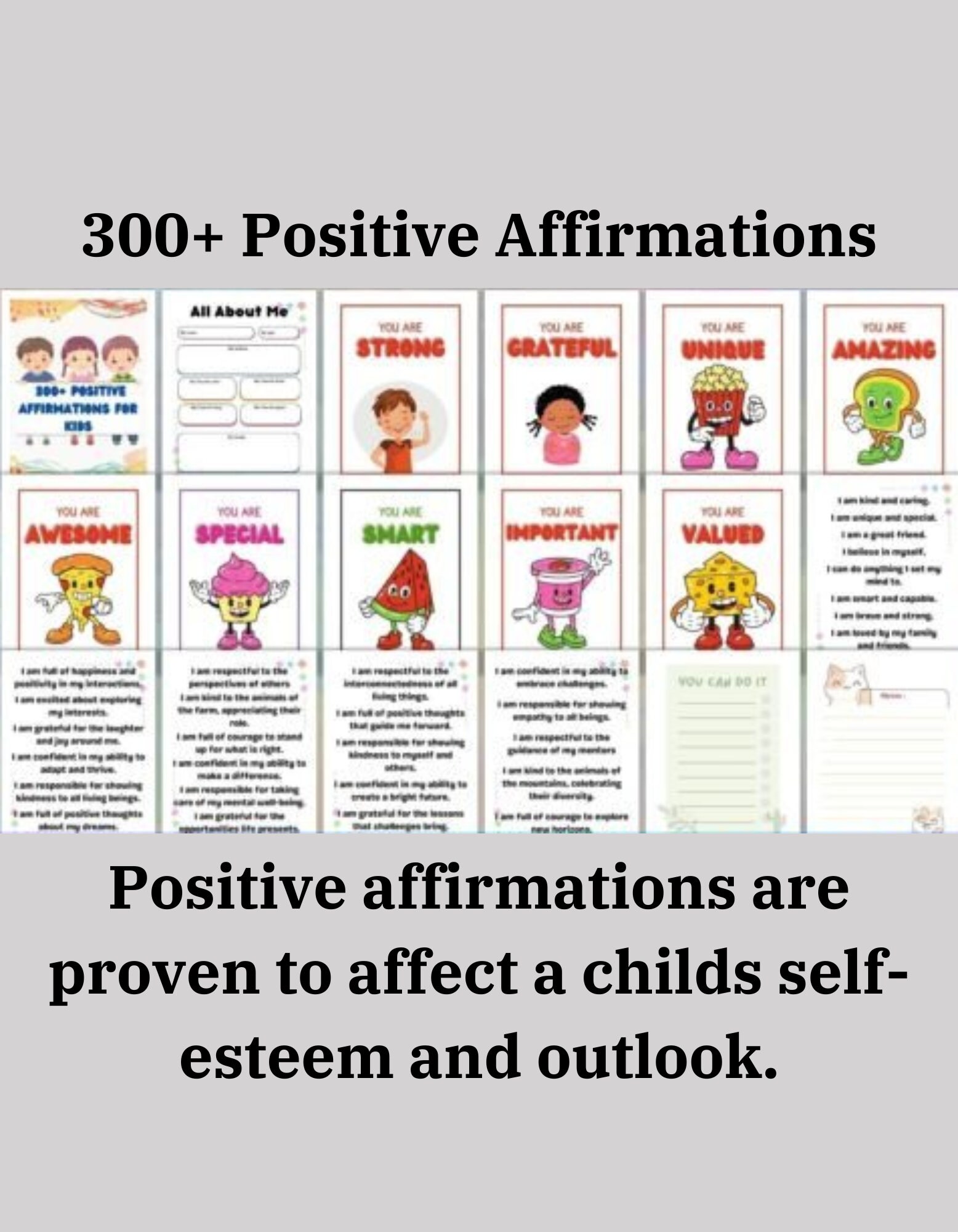 Affirmations for Kids Classroom Posters for Positive Mental Health ...