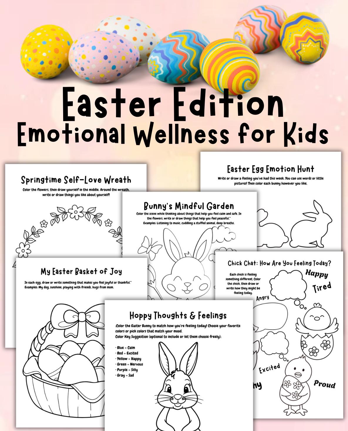 Easter Mental Health Coloring Activities for Kids Fun Printable ...