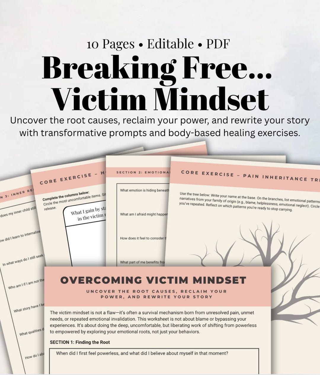 Victim Mindset Recovery Workbook: Inner Child Healing, Trauma Informed ...