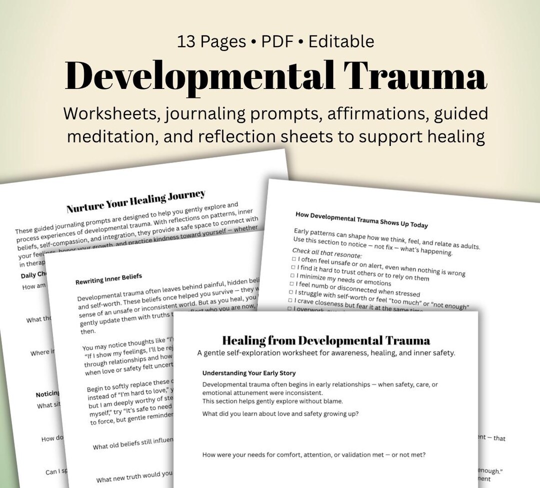 Toolkit for Healing Developmental Trauma Worksheets, Journaling ...