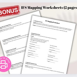 IFS Parts Work IFS Mapping My Parts Worksheet Internal Family System Therapy Handout Emotional ...