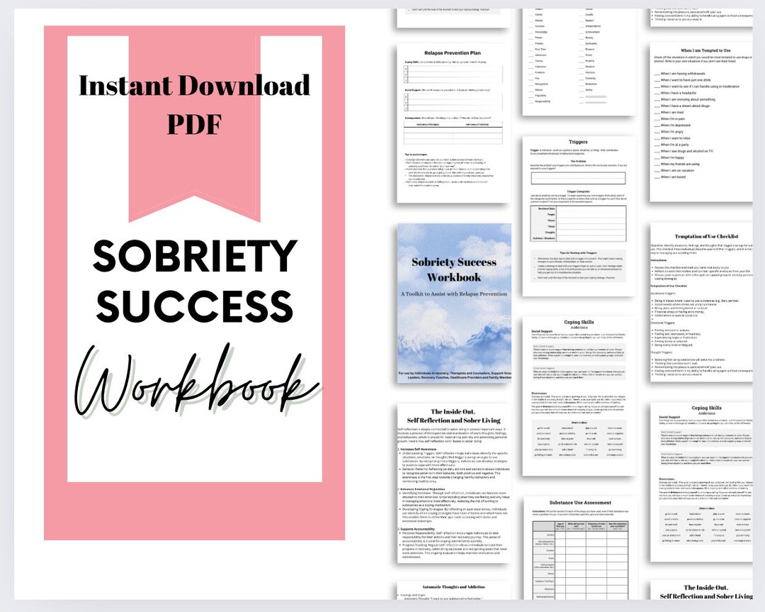 Stay Sober Worksheets for Addiction Recovery Sobriety Strategies ...