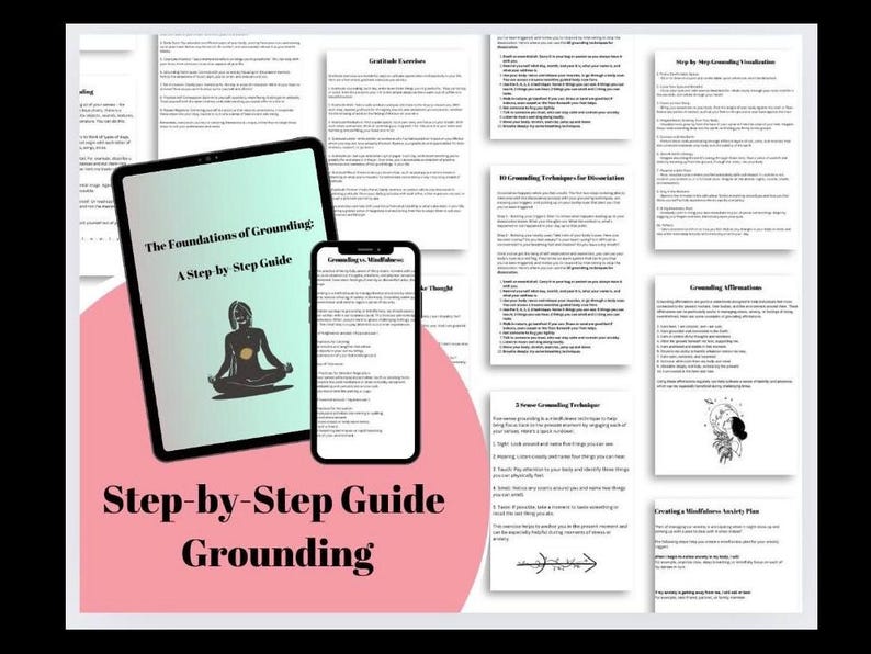 Grounding Techniques Guide, Mindfulness CBT, Emotional Health (PDF ...