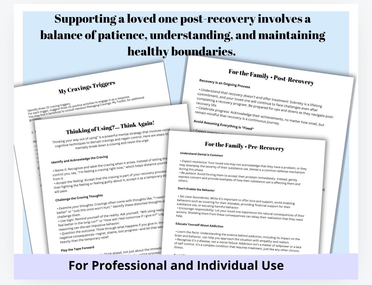 Addiction Recovery Roadmap | Relapse Prevention Workbook | Family ...