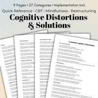 Cognitive Distortion Flash Cards, DBT Coping Skills Cards, Thinking ...