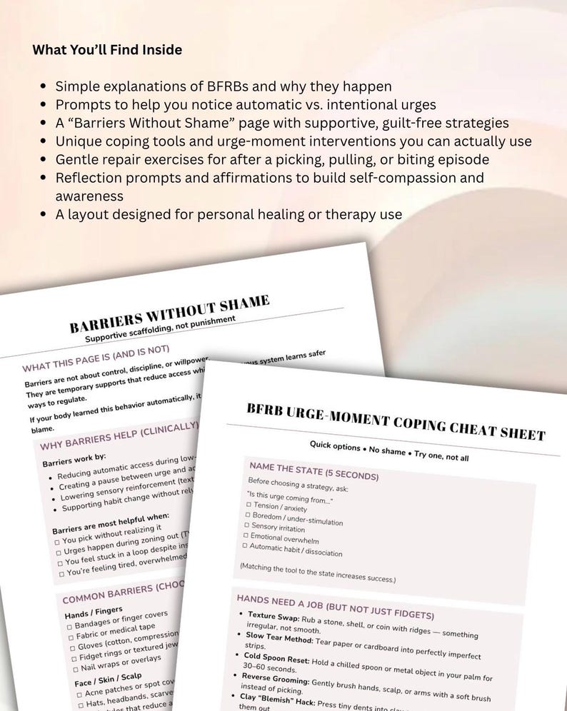 BFRB Workbook, Shame-free Skin Picking, Hair Pulling, Nail Biting (PDF ...