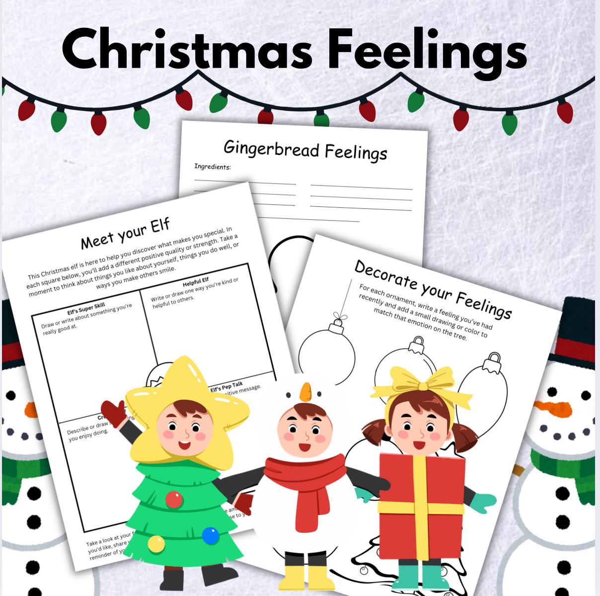 Christmas Feelings Activity Pages: Kids Holiday Worksheets (PDF) - Etsy