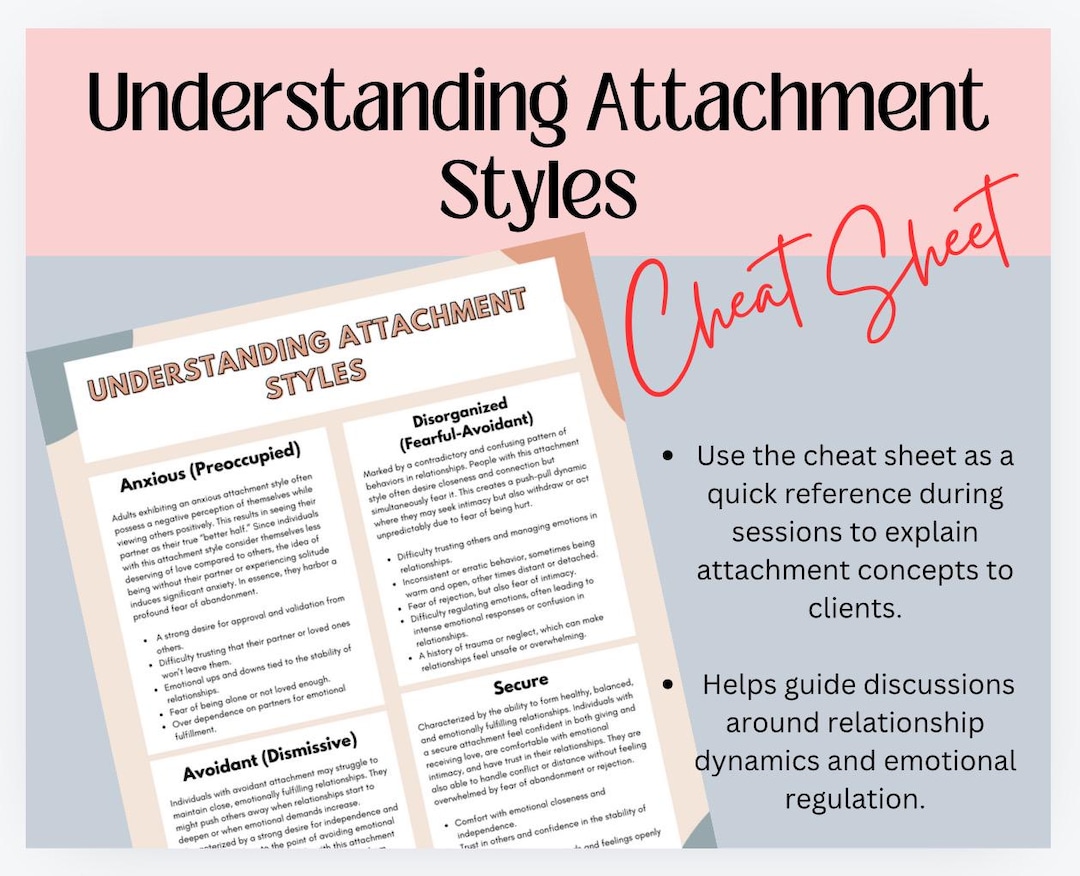 Understanding Attachment Styles Therapy Atrachment Theory Handout ...