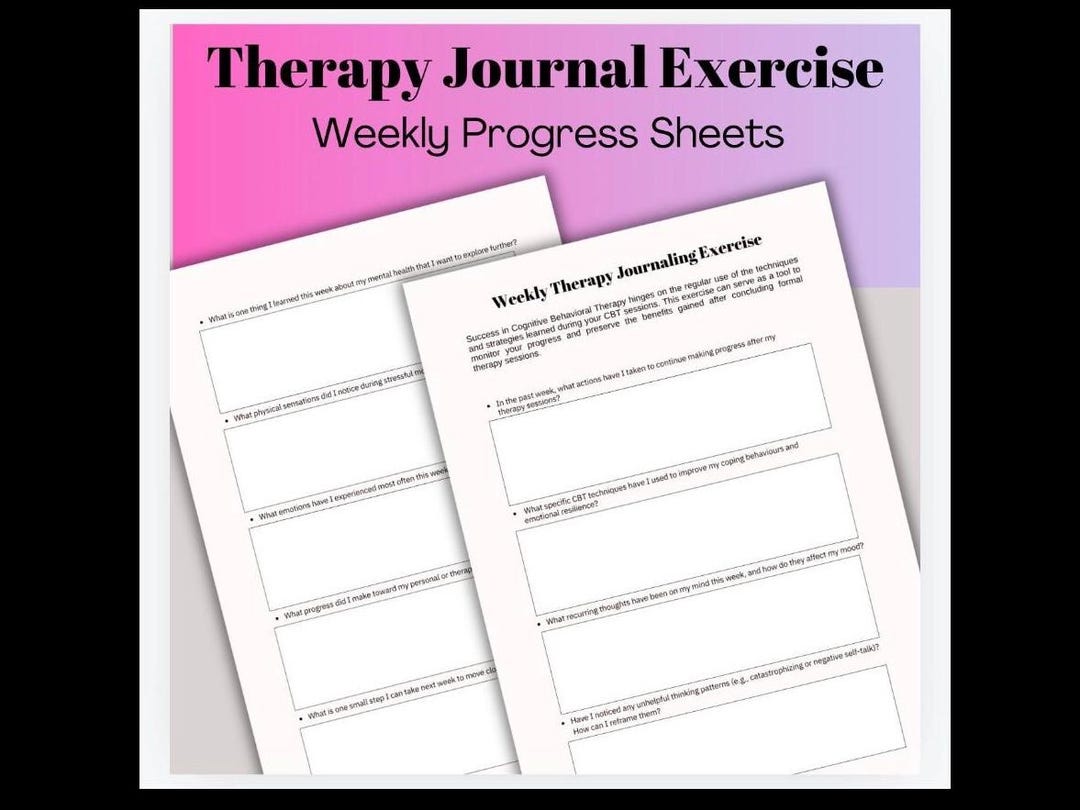 Therapy Prompts for Client Journal Exercise: Weekly Progress Sheets ...