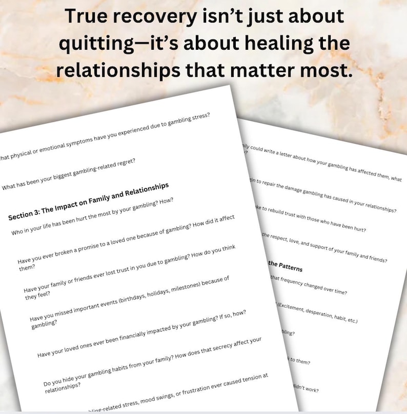 Gambling Addiction Reflection Worksheet Control Problem Gambling ...