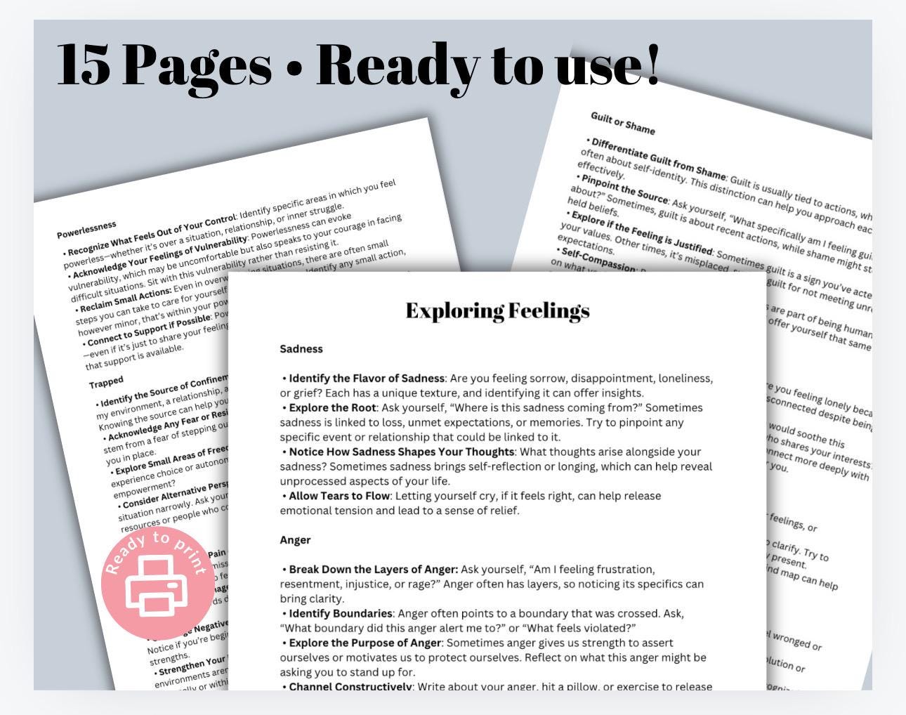 Sit With Our Emotions Feelings Toolkit Bundle: Emotions Self-awareness ...