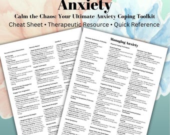 Anxiety Coping Skills Cheat Sheet Symptoms & Coping Strategies Guide ...