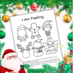 Kids Christmas Art Activity Feelings Holiday Characters Drawing ...