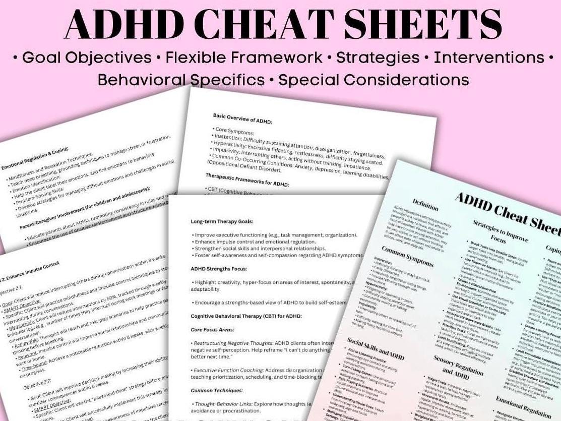 ADHD Cheat Sheet Reference Guide ADHD Tools Attention Deficit ...