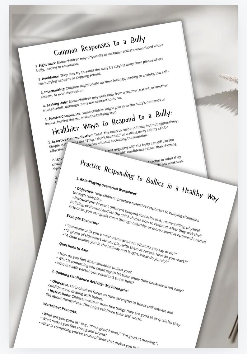 Anti-bullying Workbook for Kids: Coping Skills, Therapy Resource (PDF ...