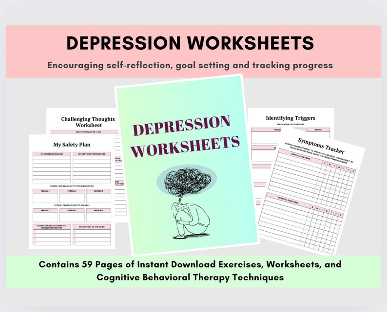 Depression Worksheets Coping Skills for Depression Symptoms Client ...