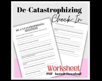 Anxiety Decatastrophizing Worksheet, Anxiety Worksheet, Counselor Tool ...