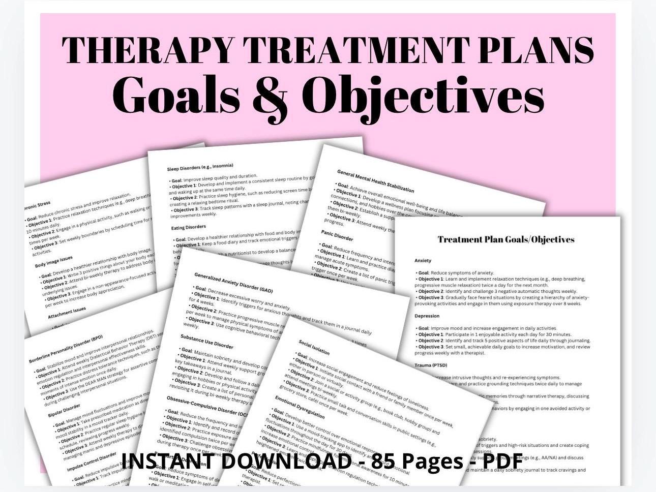 Goals for Therapy Goal Setting Therapy Plans Objectives for Treatment ...
