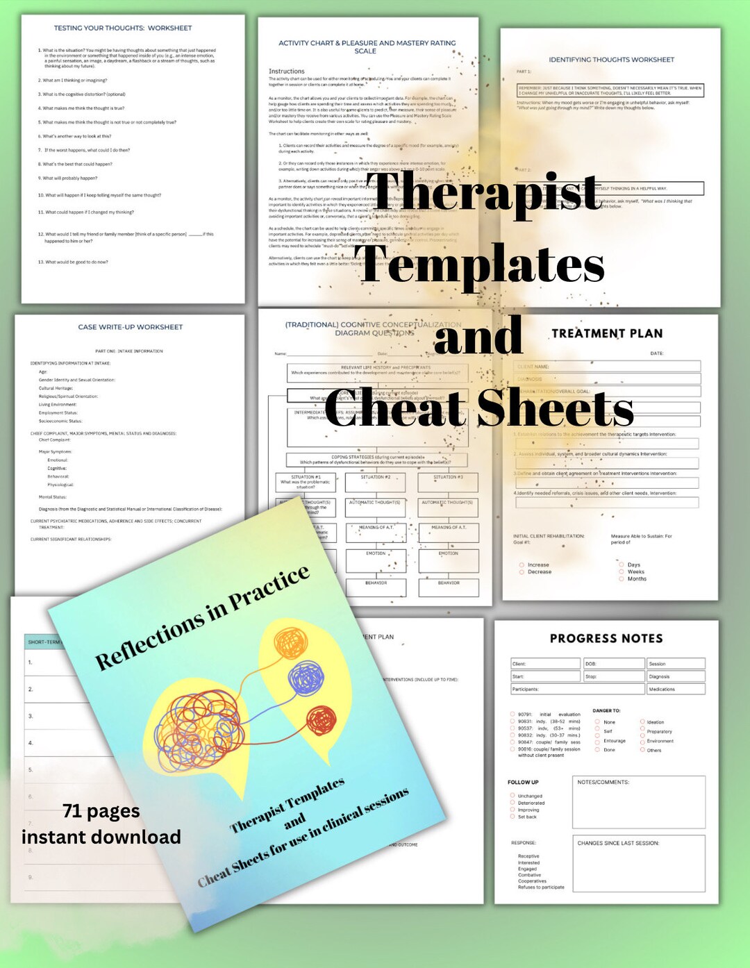 Therapy Cheat Sheets Client Parts Work Therapy Office Forms ...