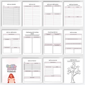 Self Love Workbook Self Esteem Builder Worksheets Emotional Regulation ...