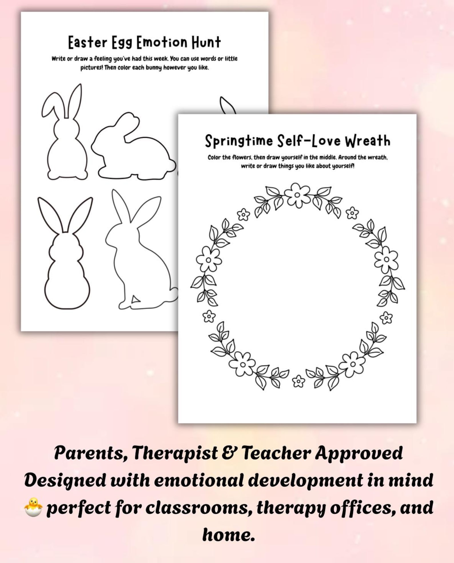 Easter Mental Health Coloring Activities for Kids Fun Printable ...