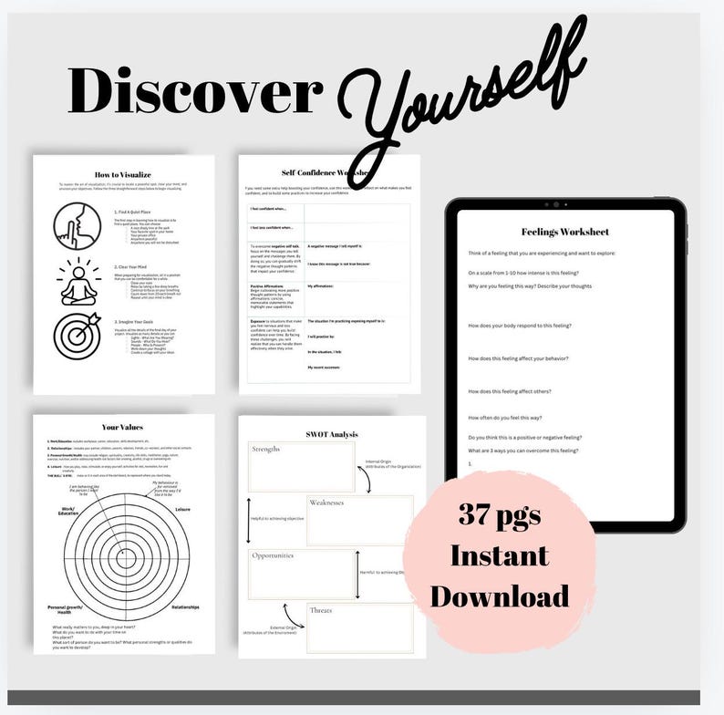 Self Discovery Workbook Transformative Journey Life Coaching Resource ...