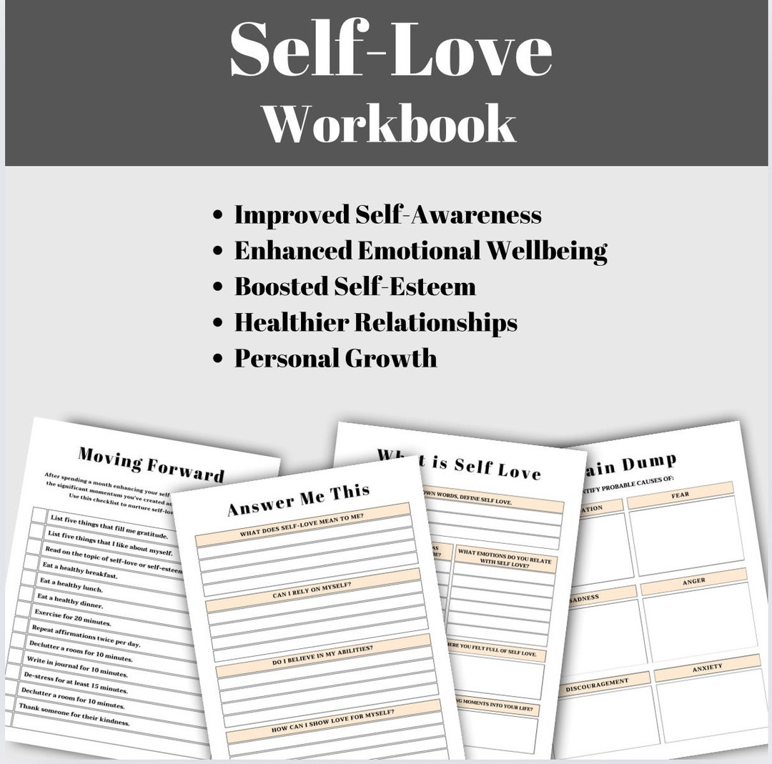 Self Love Journal PDF Self Care Planner Workbook Self Love Worksheets ...