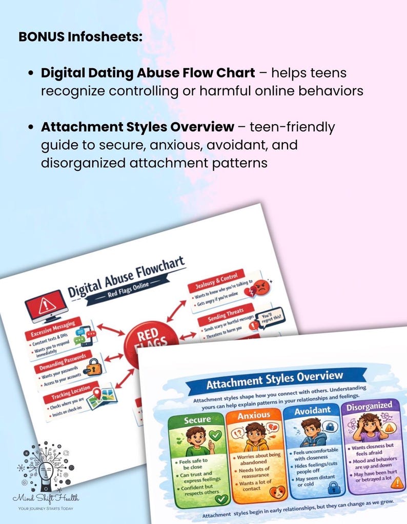 Teen Dating Abuse Workbook Healthy Vs Unhealthy Relationships Red Flags ...