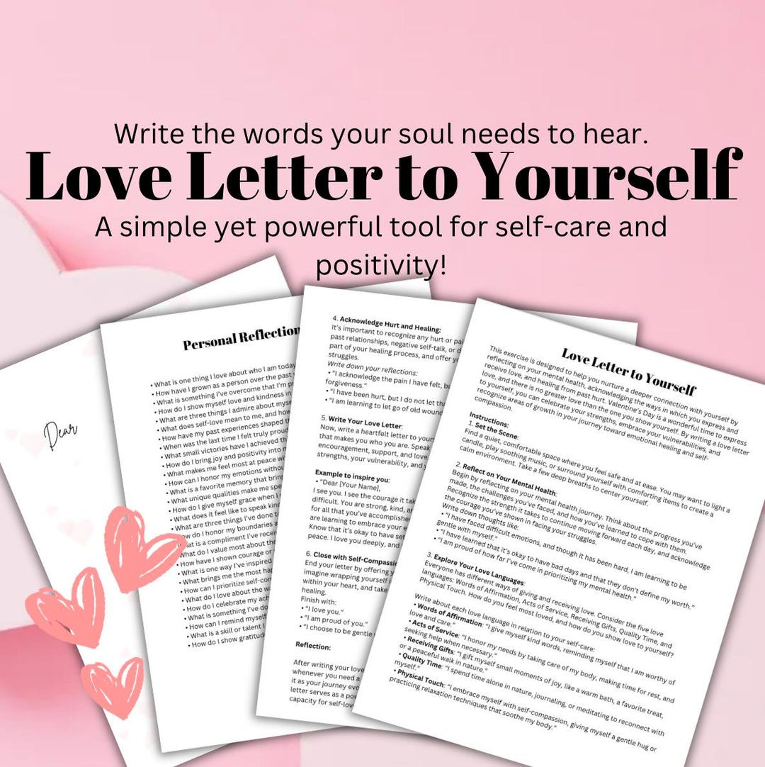 Love Letter to Yourself Self Love Exercise Guided Valentines Day Theme ...