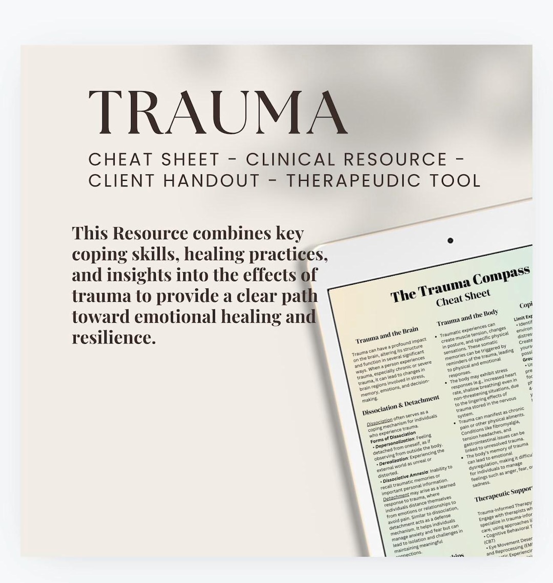 Trauma Cheat Sheet Understanding Trauma and the Body PTSD Recovery ...