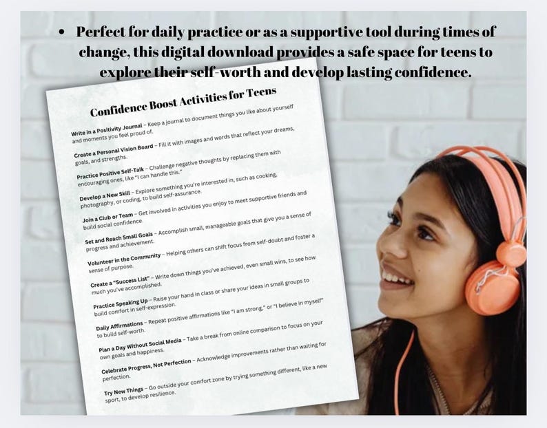 Teen Confidence Boost Activities Guide to Build Self Confidence in ...