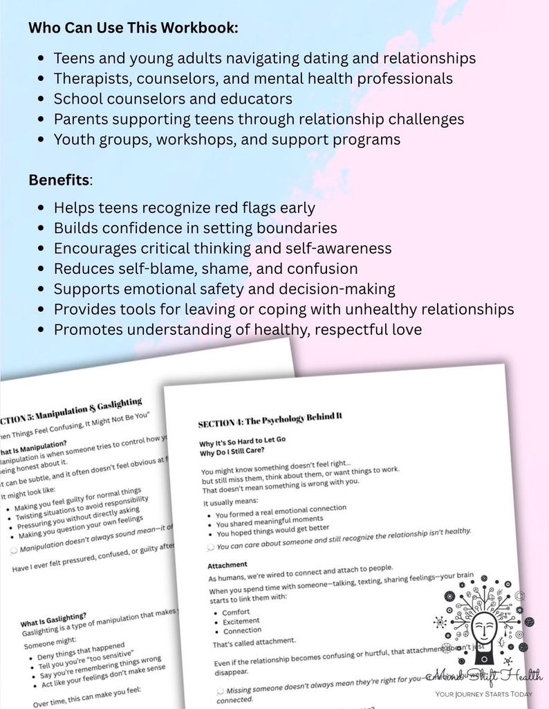 Teen Dating Abuse Workbook Healthy Vs Unhealthy Relationships Red Flags ...