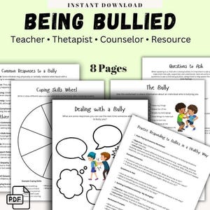 Anti-bullying Workbook for Kids: Coping Skills, Therapy Resource (PDF ...