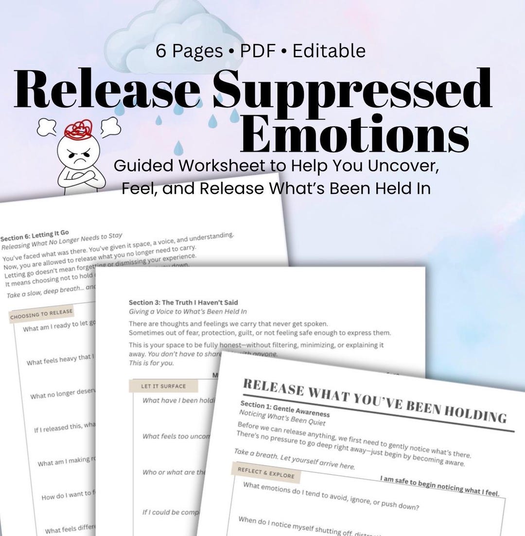 Emotional Release Worksheet: Guided Self-healing Workbook (PDF) - Etsy