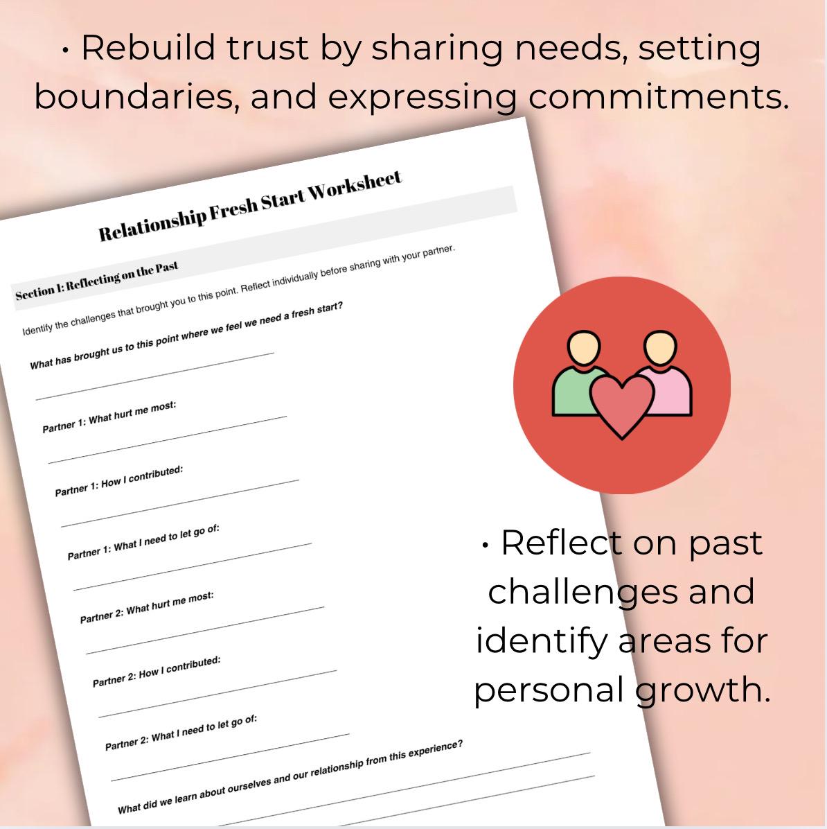 Relationship Fresh Start Worksheet: Rebuild Trust, Strengthen ...
