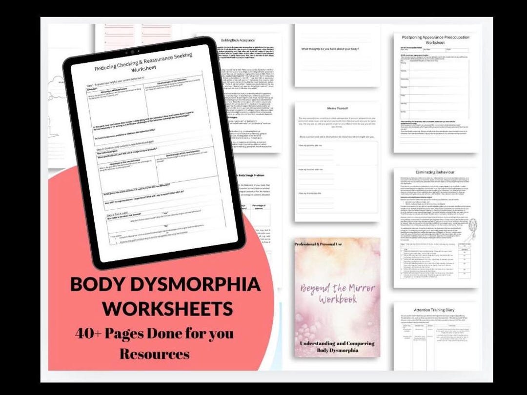 Therapist Resources Body Dysmorphia Workbook & Worksheets Positive Body ...