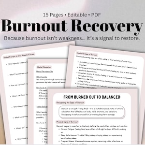 Burnout Recovery Blueprint Self-care Guide With Prompts Affirmations ...